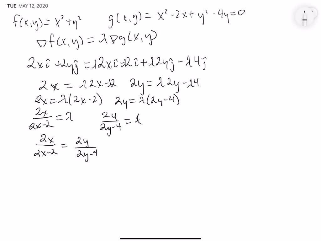 SOLVED:Extrema on a circle Find the maximum and minimum values of x^2+y^2 subject to the ...