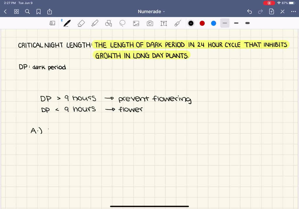 SOLVED:. If a long-day plant has a critical night length of 9 hours ...
