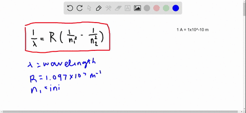 SOLVED:Use the Rydberg equation to find the wavelength (in Â ) of the ...
