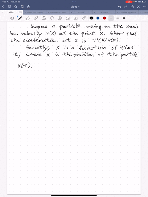 SOLVED: A particle is moving on the x -axis. It has velocity v(x) when it is at the point with ...
