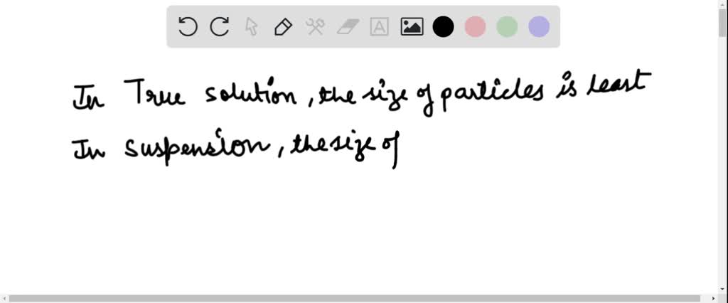 SOLVED:The size of particles in suspension, true solution and colloidal ...