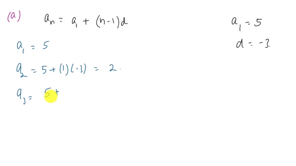 Video Solution An Arithmetic Sequence Can Be Described By The Recurrence Relation Tn1 Tn