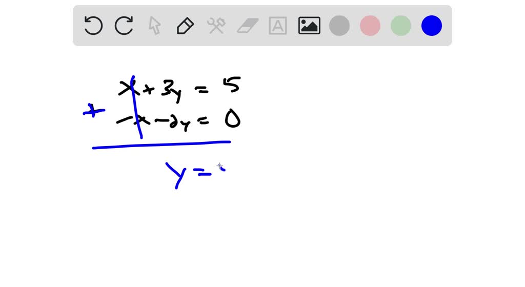 SOLVED: Please show steps Solve by method of elimination: x'=3x-y y' = 5x -3y x(0)=0 y(0)= -1
