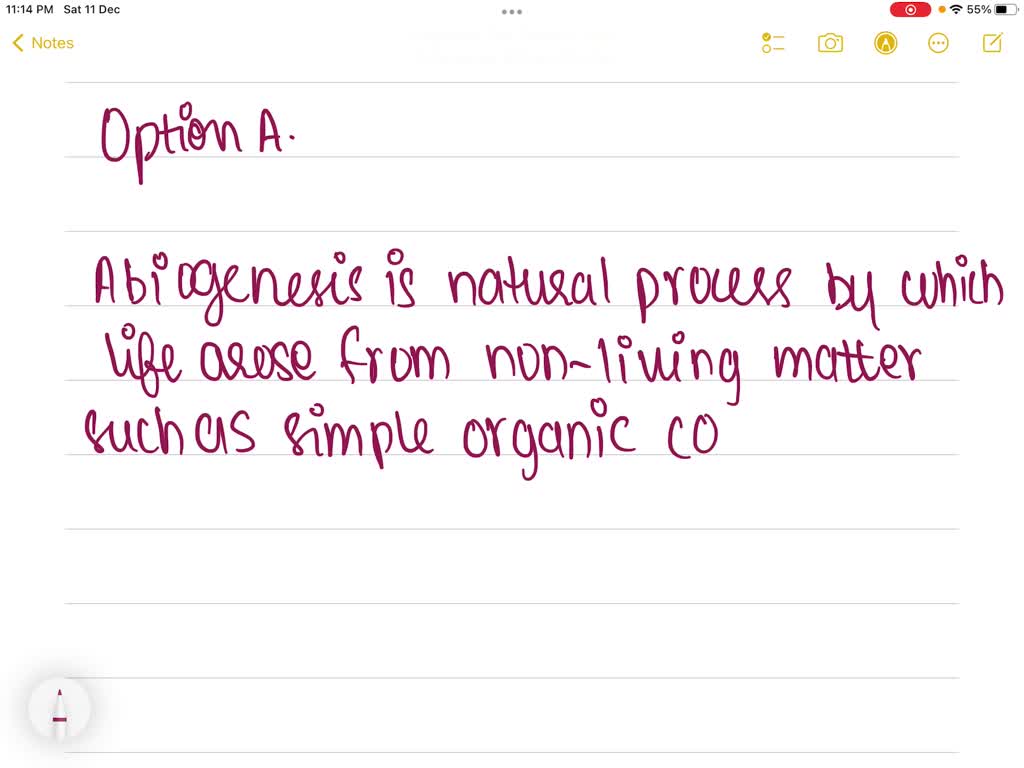 SOLVED:Abiogenesis means (a) Spontaneous generation (b) Origin of ...