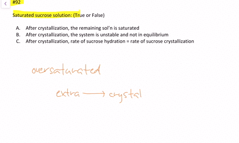 SOLVED:A supersaturated solution of sucrose (C12 H22 O11) is made by ...