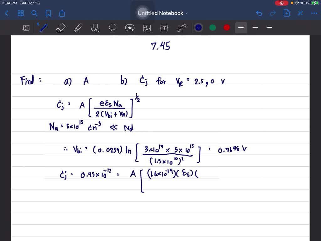 SOLVED:(a) A one-sided silicon n^+ p junction at T=300 K is doped at Nd ...