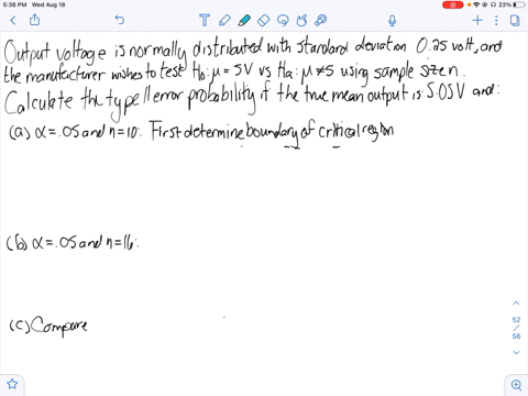 ⏩SOLVED:In Exercise 9-20, calculate the probability of a type II ...
