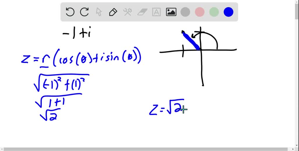 SOLVED:Write each complex number in rectangular form. -1+i SOLVED:Write each complex number in rectangular form. -1+i