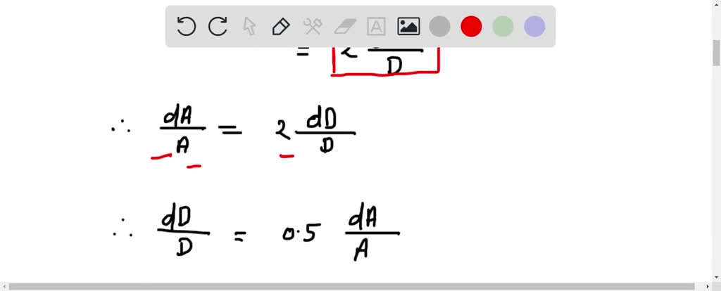 The area of a circle is to be computed from a measured value of its ...