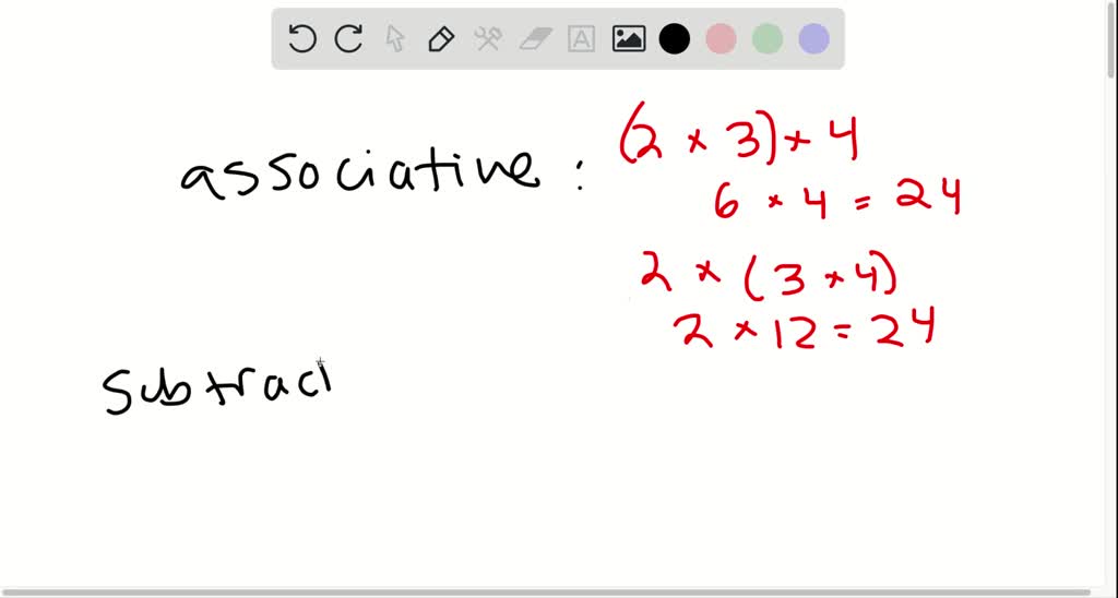 SOLVED:Is subtraction associative? Support your conclusion with an example.