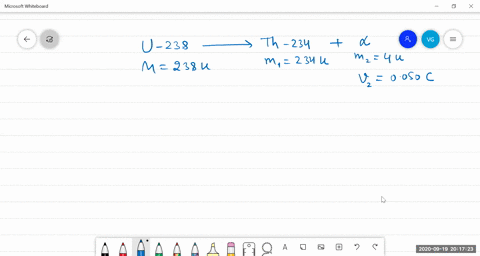 SOLVED: A uranium nucleus (mass 238 u), initially at rest, undergoes radioactive decay. After an ...