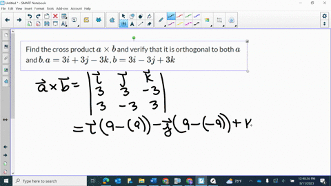 ⏩SOLVED:Find the cross product a ×b and verify that it is orthogonal ...