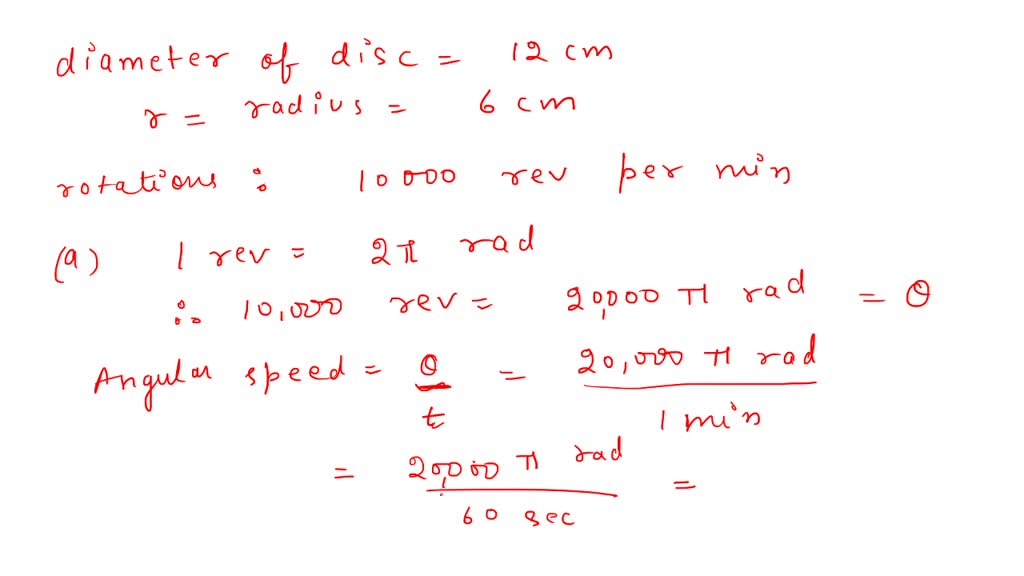 SOLVED:A Blu-ray disc is approximately 12 centimeters in diameter. The ...