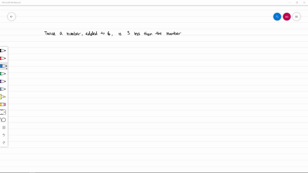 SOLVED:Rewrite the following sentences using mathematical symbols. Do not solve the equations ...