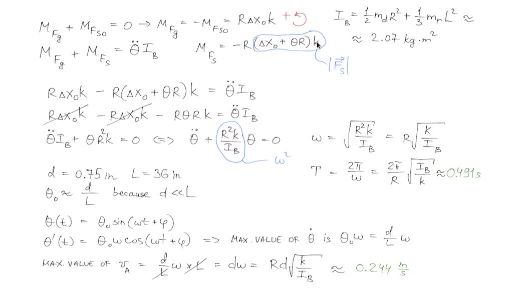 SOLVED:A 15-lb slender rod A B is riveted to a 12 -lb uniform disk as ...