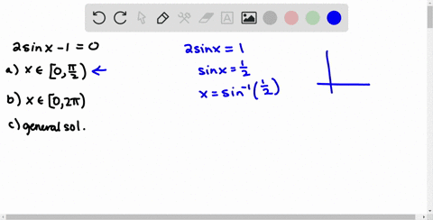 SOLVED:Consider the equation 2 sinx - 1 = 0 . Explain the similarities ...