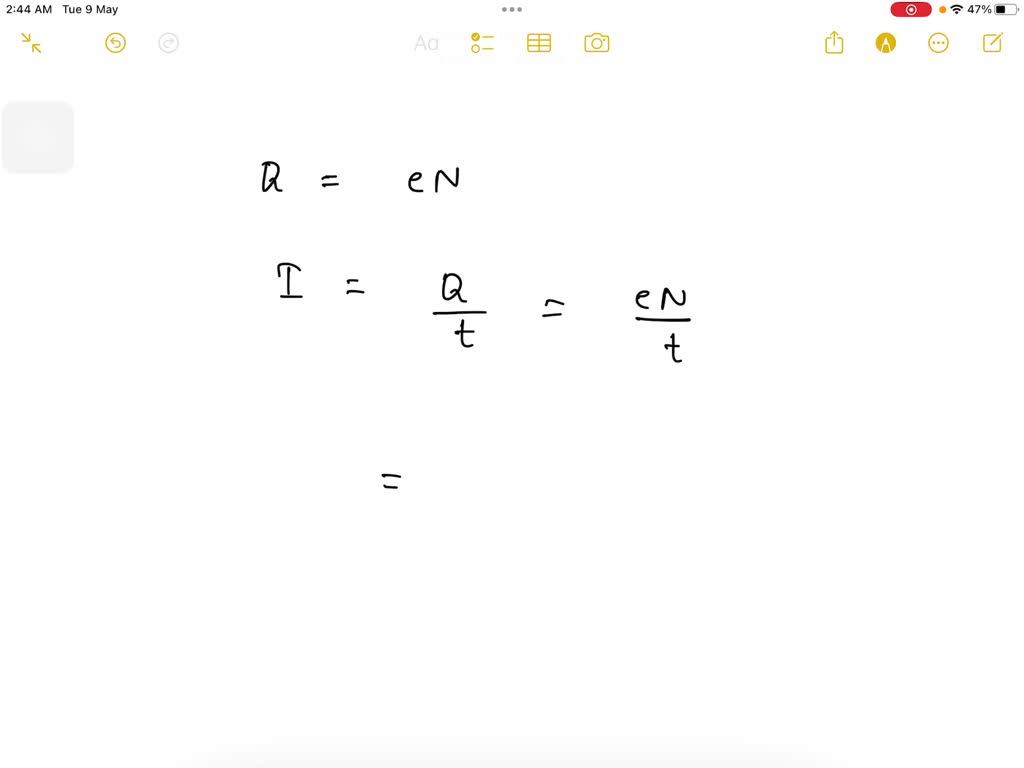 Charge flowing at the rate of 2.50 ×10^16 elementary charges per second ...