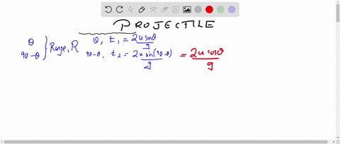 SOLVED:A projectile can have the same range R for two angles of projection. It t1 and t2 be the ...