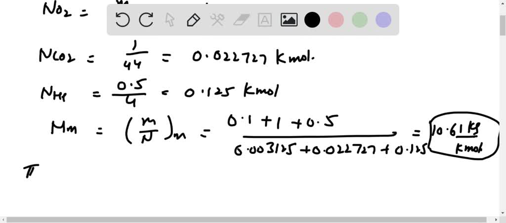 SOLVED:A mixture of gases consists of 0.1 kg of oxygen, 1 kg of carbon dioxide, and 0.5 kg of ...