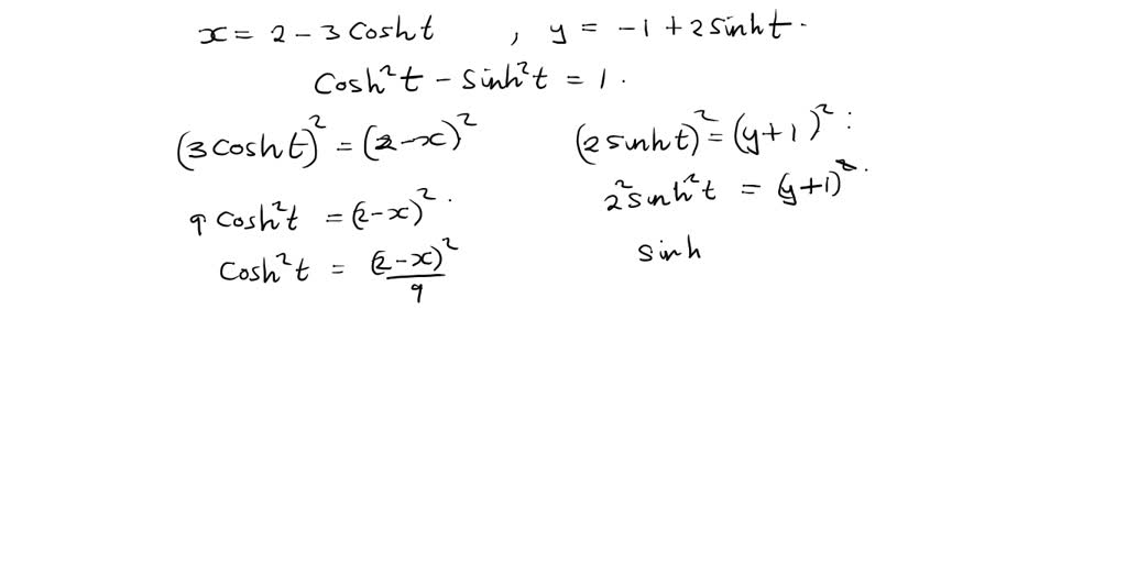 Solved Describe The Parametric Curve X Cosht Y Sinht And Find Its Cartesian Equation