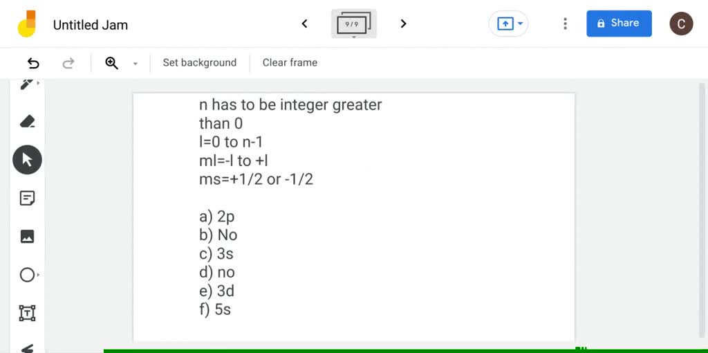 SOLVED:In each part, a set of quantum numbers is given. If the set is ...