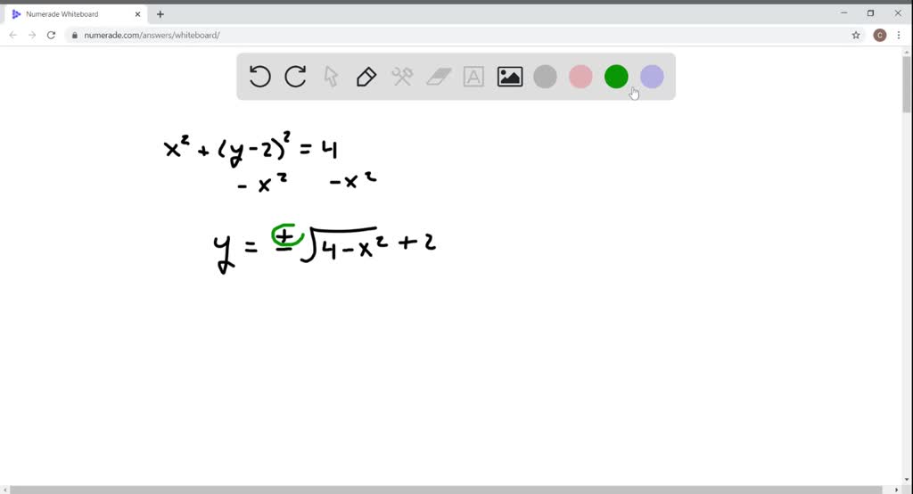 SOLVED:51-56 Find an expression for the function whose graph is the given curve. The top half of ...