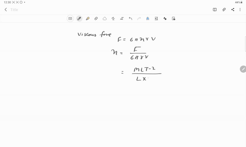 Solved The Dimensional Formula For Coefficient Of Viscosity A Left