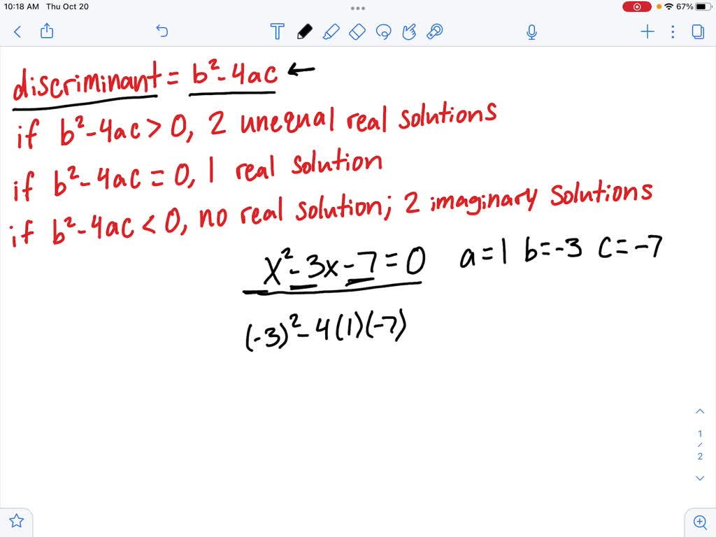 ⏩SOLVED:In Exercises 75-82, compute the discriminant. Then determine ...