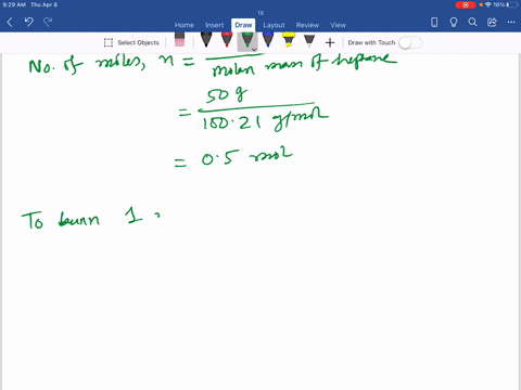 SOLVED:The standard enthalpy change of combustion of heptane, .C7 H16, at 298 K, is -4817 kJmol ...