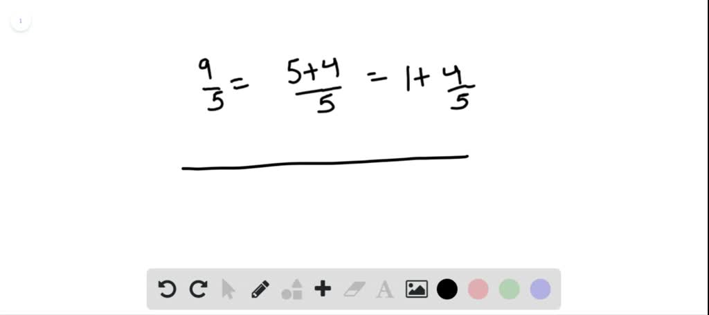 SOLVED:Graph the fraction on a number line. \frac{9}{5}