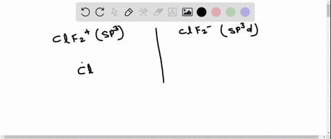 SOLVED:Compare the F-Cl-F angles in ClF2^+ and ClF2^-. From Lewis ...