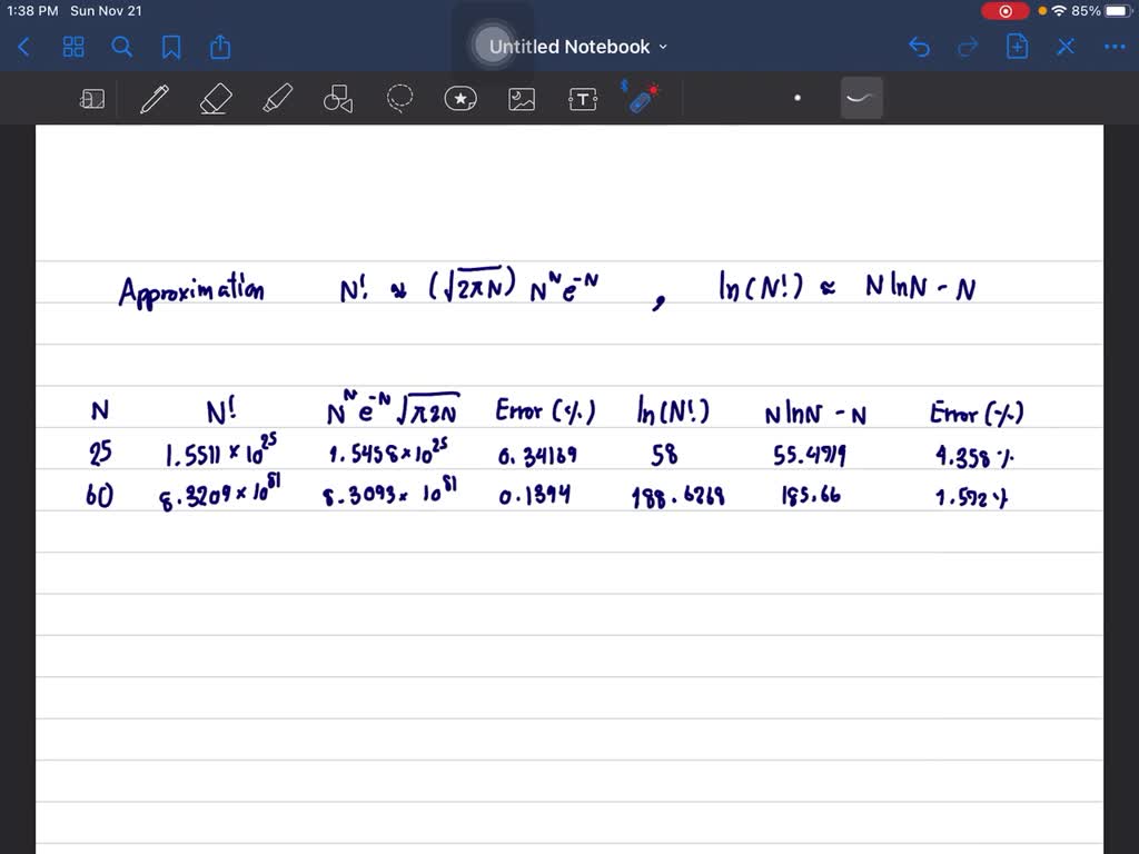 A Using 7 Compute Approximate Values Of N For N1 ⋯ 20 B Determine The Relative Error 