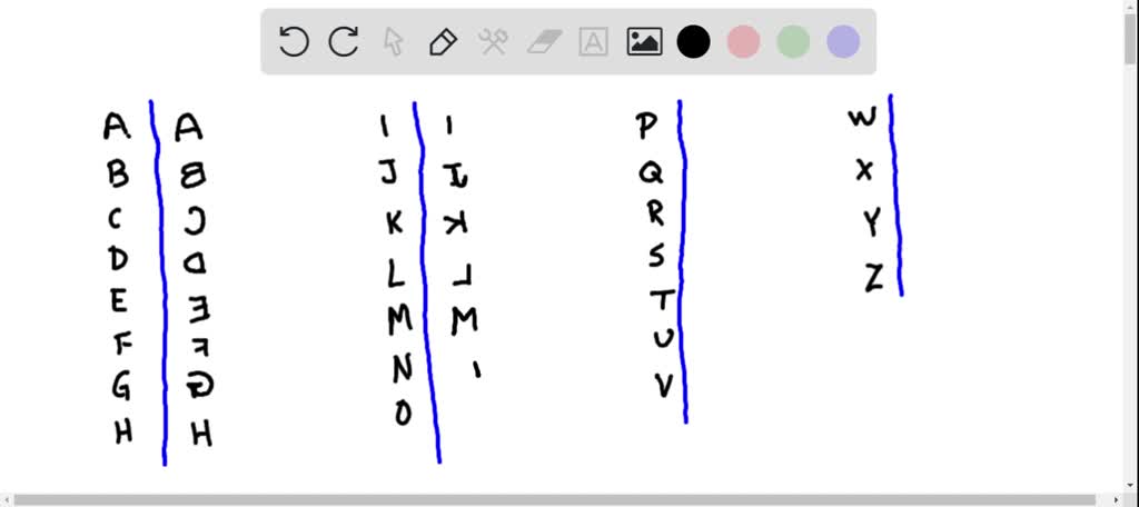 SOLVED:Draw mirror images of the capital letters in the English ...