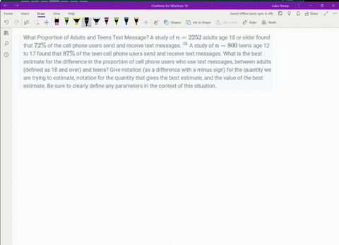 SOLVED: What Proportion of Adults and Teens Text Message? A study of n ...
