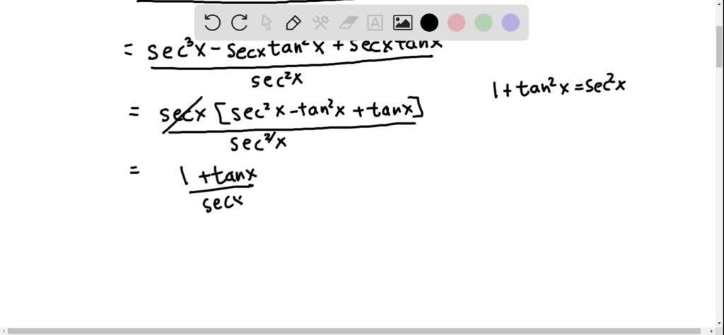SOLVED:(a) Use the Quotient Rule to differentiate the function f(x)=(tanx-1)/(secx) (b) Simplify ...