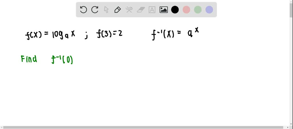 SOLVED:Suppose f(x)=loga x and f(3)=2 . Determine each function value ...
