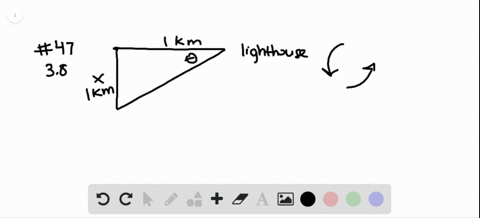 SOLVED:A lighthouse beam A lighthouse sits 1 km offshore, and its beam ...