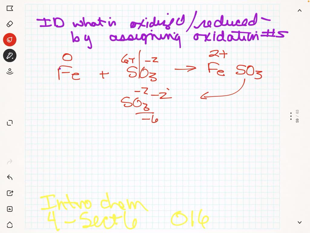 SOLVED:Identify what is being oxidized and reduced in this redox ...