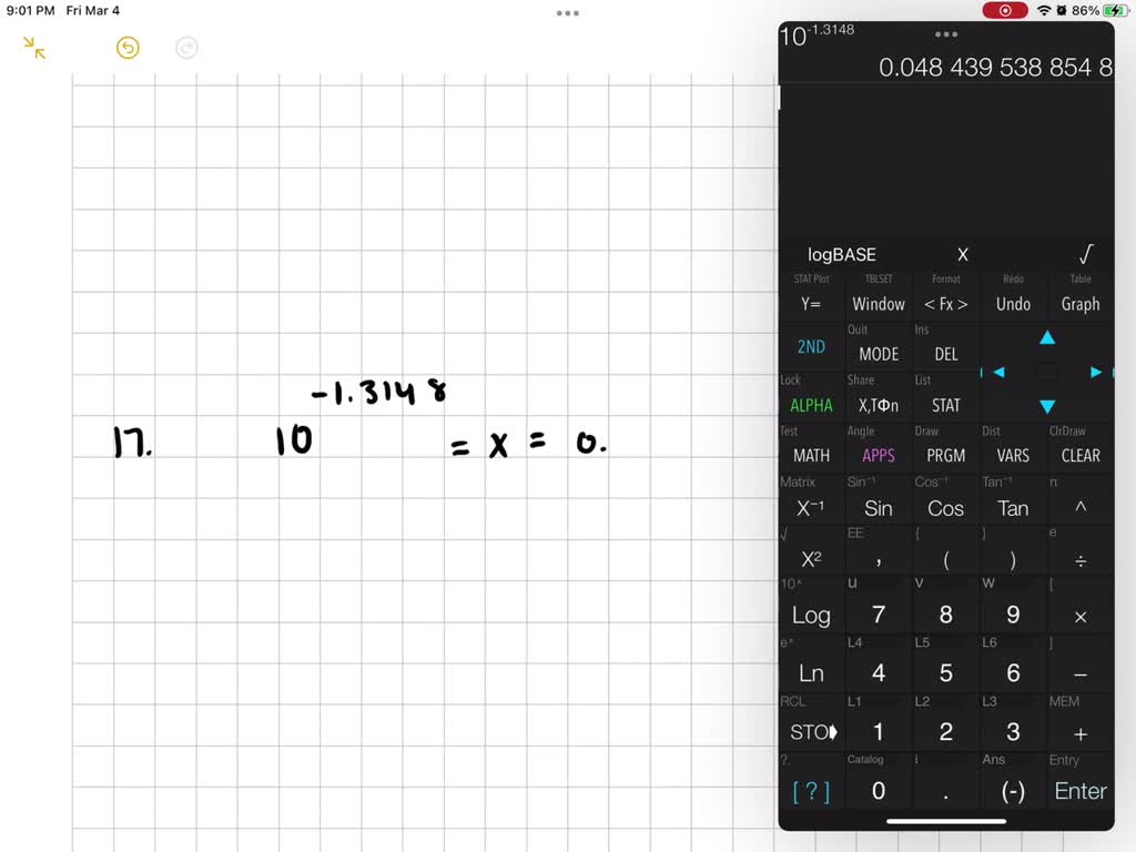 ⏩SOLVED:Use your calculator to find x when given logx . Express… | Numerade ⏩SOLVED:Use your calculator to find x when given logx . Express… | Numerade