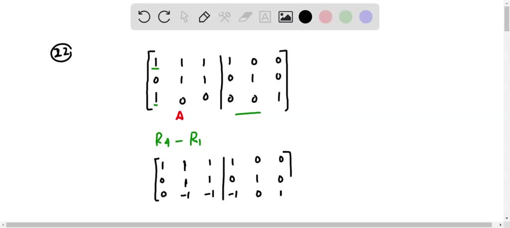 SOLVED:Use row reduction to find the inverses of the given matrices if ...