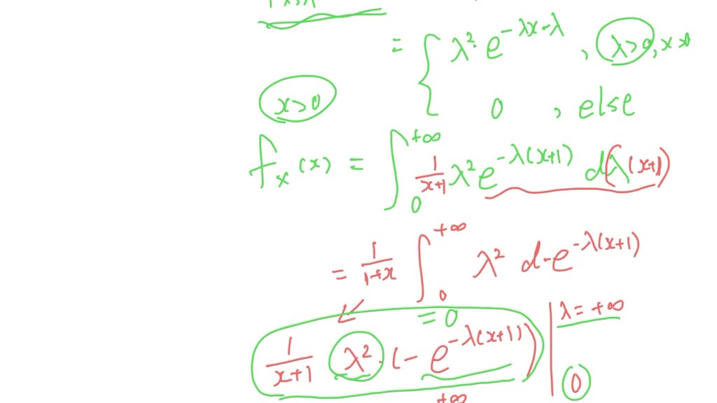 SOLVED: A random variable has density function f(x)=λ^-1 e^-x / λ, x, λ>0. Determine e(λ), the ...