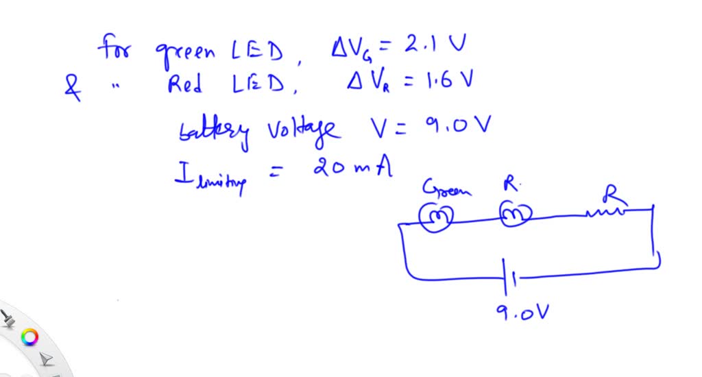 SOLVED: A certain red LED has a maximum current rating of 35 mA, and if ...