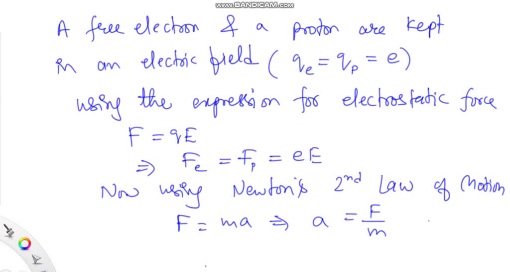 SOLVED:If you place a free electron and a free proton in the same ...