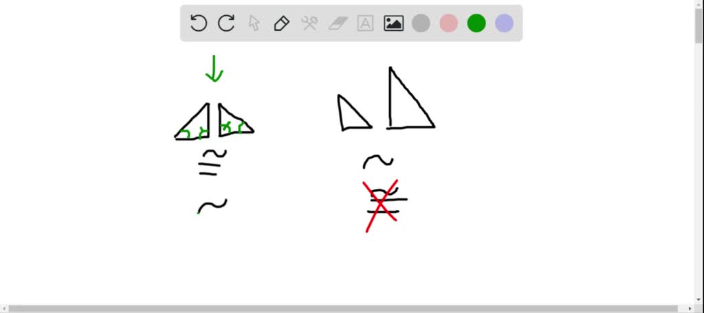 SOLVED:Fill in the blanks. Congruent triangles are always similar, but ...