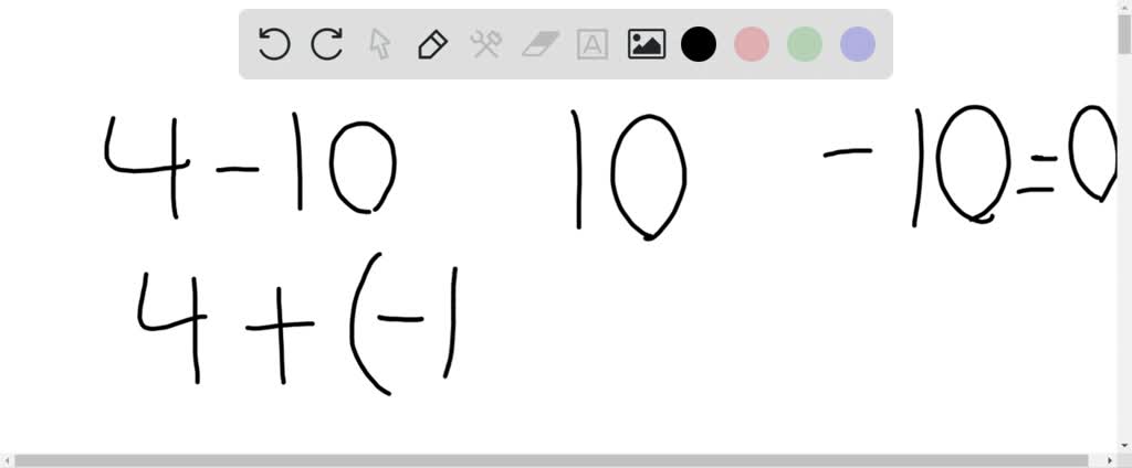 SOLVED:Consider the subtraction 4-10 . a. Find the opposite, or ...