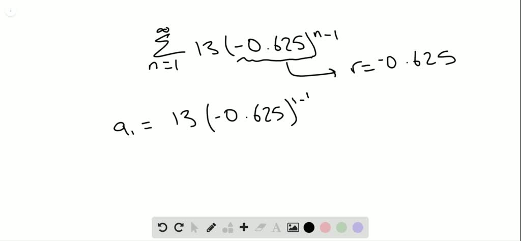 Use the properties of geometric series to find th…