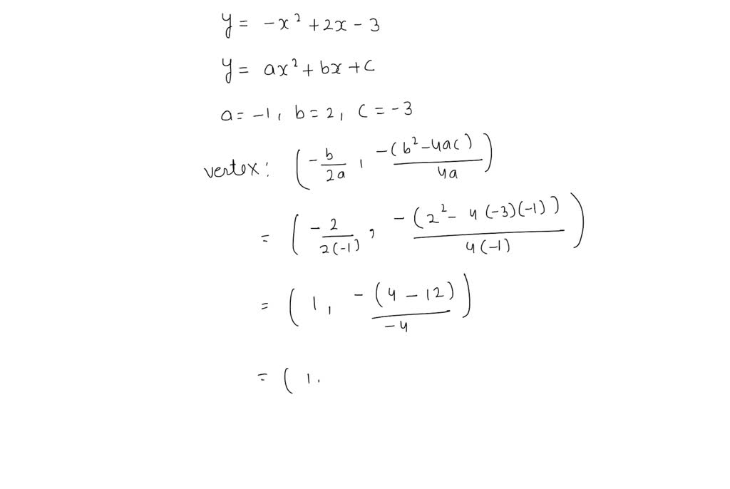 SOLVED:Find the vertex, focus, directrix, and axis of symmetry of each ...