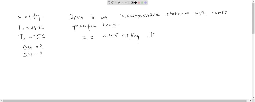 A 1-kg block of iron is heated from 25 to 75^∘ C. What is the change in ...