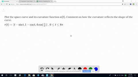 SOLVED:Plot the space curve and its curvature function κ(t) . Comment on how the curvature ...