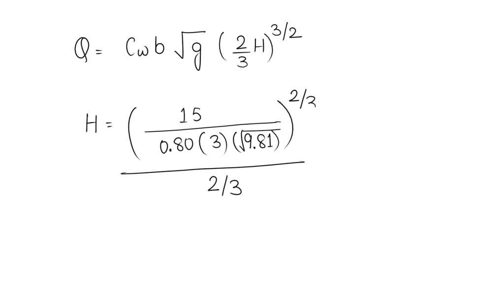 Determine the crest length of a compound weir that has a notch angle of ...